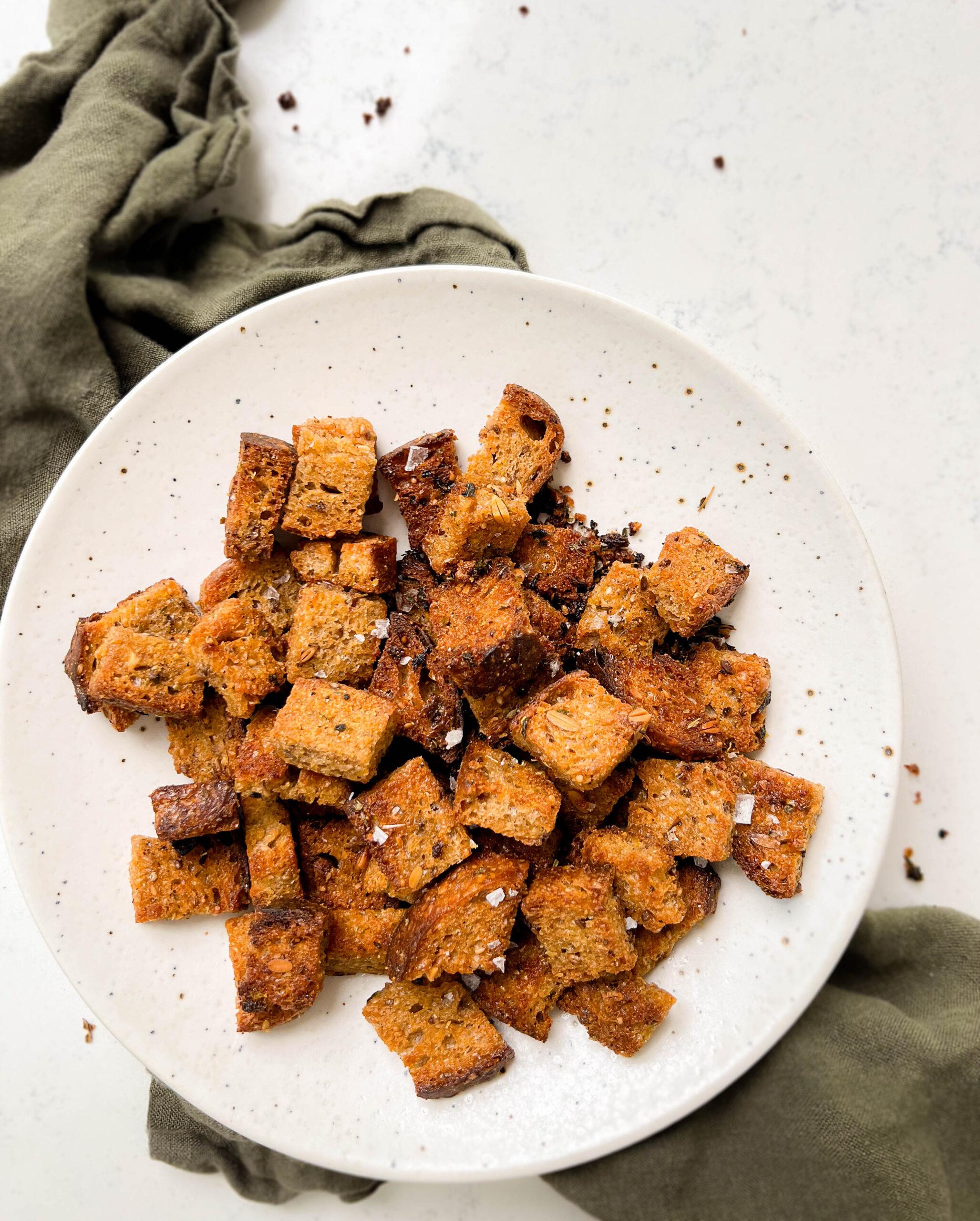 Homemade Sourdough Croutons | Munching with Mariyah