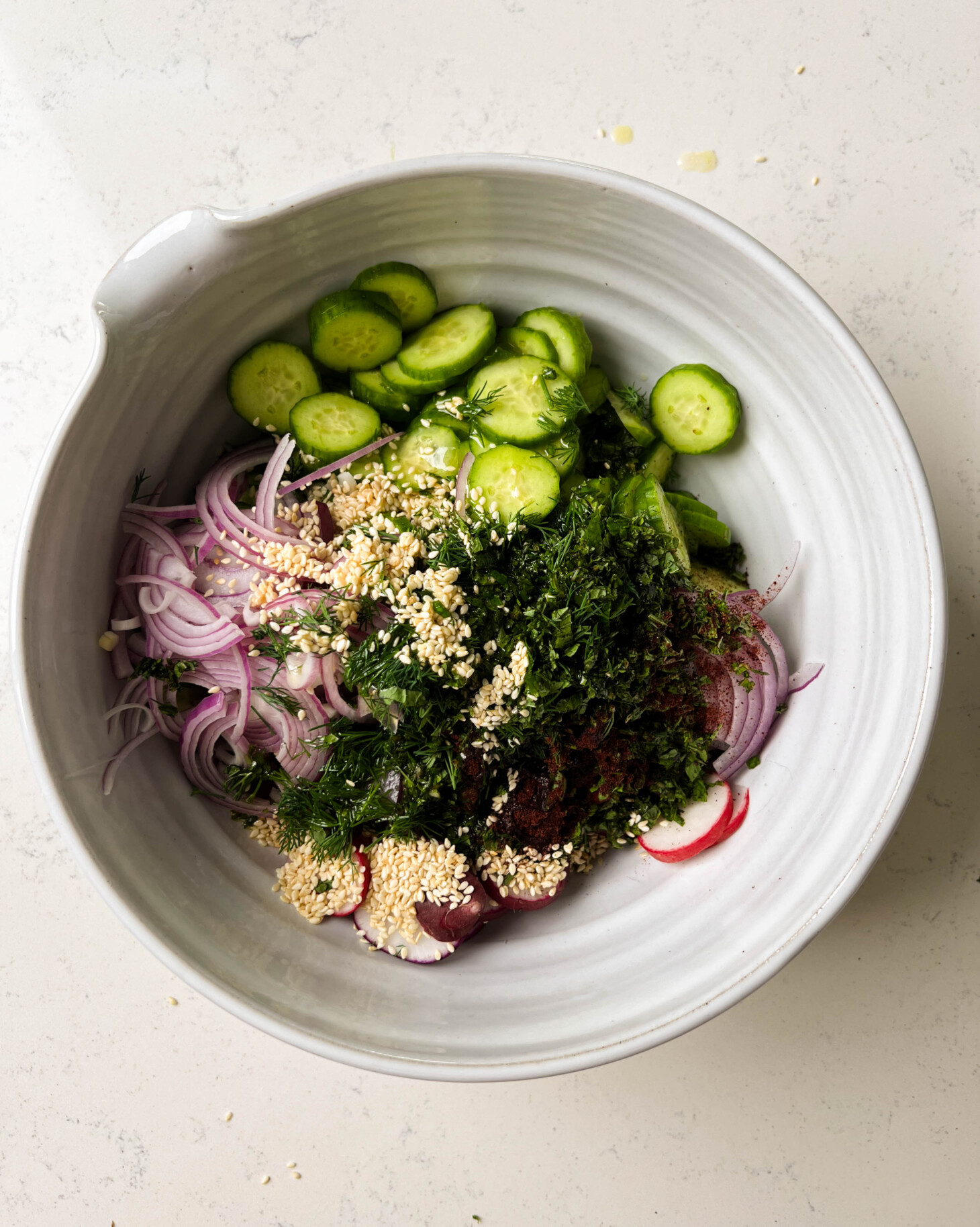 Sumac Cucumber Radish Salad | Munching with Mariyah